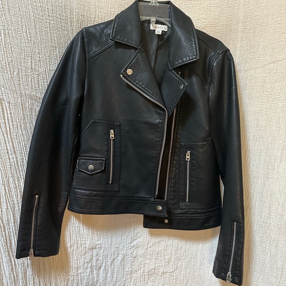 Topshop | Jackets & Coats | Topshop Faux Leather Motorcycle Jacket ...